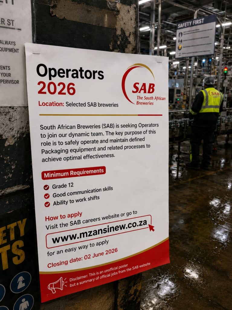 SAB ( SOUTH AFRICAN BREWERIES) JOBS AND LEARNERSHIPS - Mzansinew.co.za