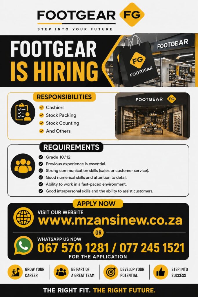 Footgear Is Hiring – Exciting Job Opportunities Available - Mzansinew.co.za